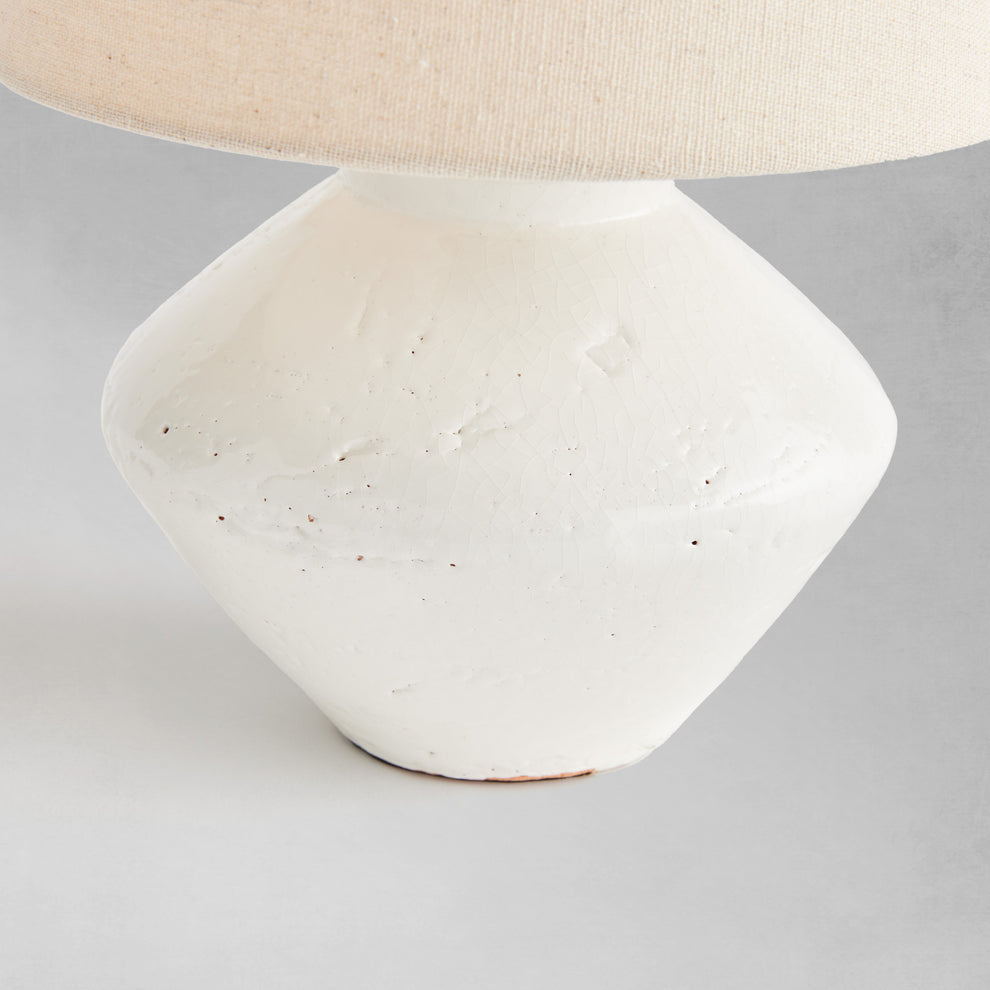 glazed white mini lamp | parker + gibbs